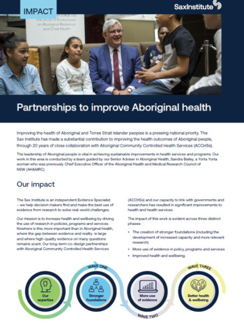 Impact: Partnerships to improve Aboriginal health | Sax Institute